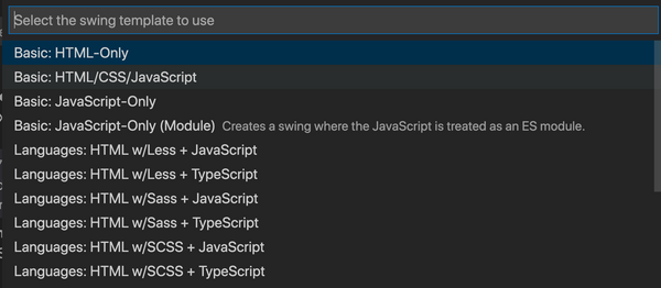 Using CodeSwing for VSCode